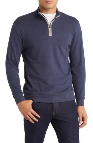 THE NORMAL BRAND Weekend Quarter Zip Top - Navy