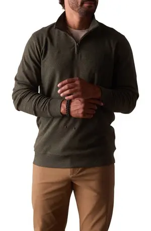 THE NORMAL BRAND Weekend Quarter Zip Top - Olive