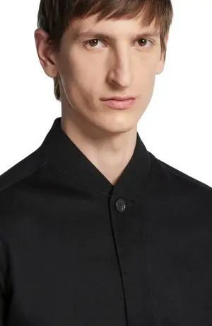 Zegna Water Repellent Elements Oasi Cashmere Bomber Jacket - Black