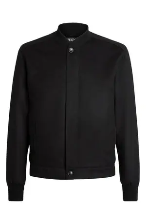 Zegna Water Repellent Elements Oasi Cashmere Bomber Jacket - Black