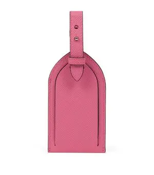 Smythson Smythson Panama Leather Luggage Tag Pink