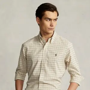 Ralph Lauren Classic Fit Tattersall Twill Shirt Cream/brown Multi