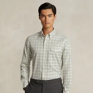 Ralph Lauren Classic Fit Tattersall Twill Shirt Cream/green Multi