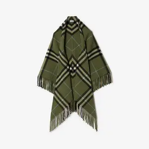 Burberry Check Wool Clip Cape