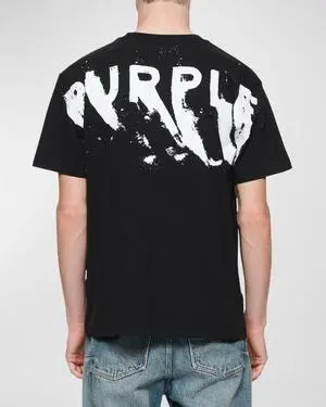 PURPLE BRAND Apos;s Painted Wordmark Tee - Black