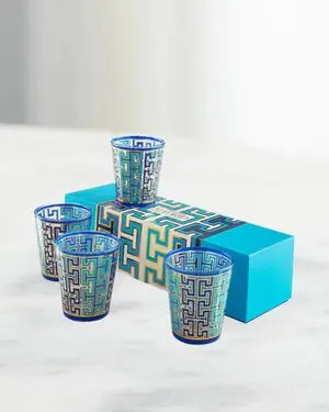 Jonathan Adler Madrid Boxed Glasses, Set Of 4 - Blue