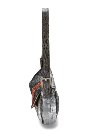 Fendi Sequin Baguette Shoulder Bag - Silver