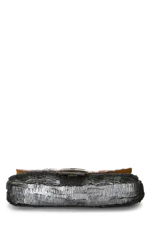 Fendi Sequin Baguette Shoulder Bag - Silver