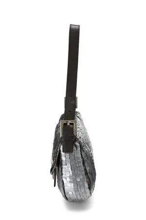 Fendi Sequin Baguette Shoulder Bag - Silver