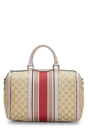 GUCCI Original GG Vintage Web Boston Bag Medium