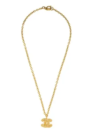 Chanel Quilted 'cc' Necklace - Gold