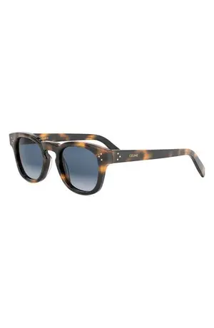 Celine Bold 3 Dots 49mm Square Sunglasses - Blonde Havana / Gradient Blue