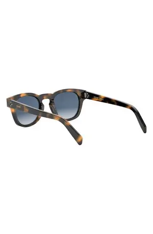 Celine Bold 3 Dots 49mm Square Sunglasses - Blonde Havana / Gradient Blue