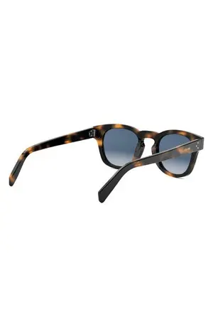 Celine Bold 3 Dots 49mm Square Sunglasses - Blonde Havana / Gradient Blue