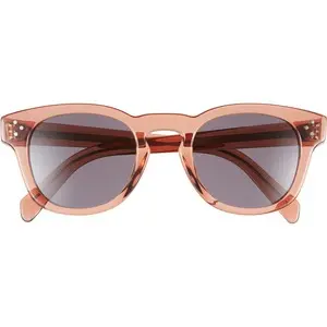 Celine Bold 3 Dots 49mm Square Sunglasses - Orange/ Smoke