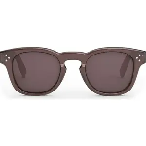 Celine CELINE Bold 3 Dots 49mm Square Sunglasses Shiny Dark Brown/brown