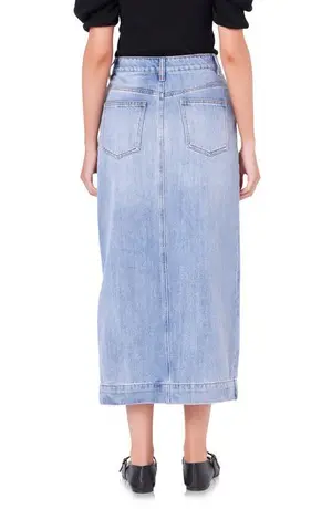 English Factory High Waist Denim Midi Skirt