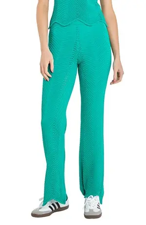 English Factory Wavy Knit Pants - Green