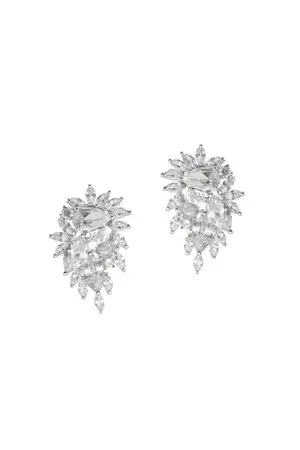 KENNETH JAY LANE Cubic Zirconia Cluster Earrings - Natural