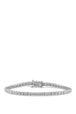 KENNETH JAY LANE Cubic Zirconia & Rhodium Plated Tennis Bracelet - Lime