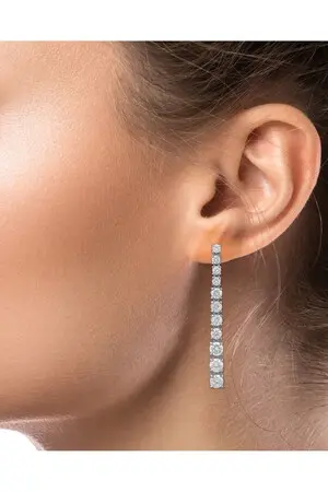 KENNETH JAY LANE Cubic Zirconia & Rhodium Drop Earrings