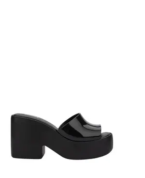 Melissa Posh Ad Slip-on Platform High Heel Sandals - Black