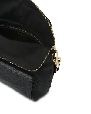 Whistles Vida Pebbled Leather Crossbody - Black