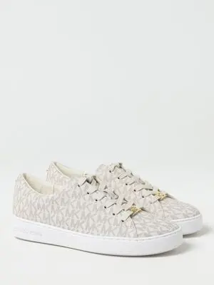 Michael Kors Michael Keaton Sneakers In Coated Cotton With All-over Mk Monogram
