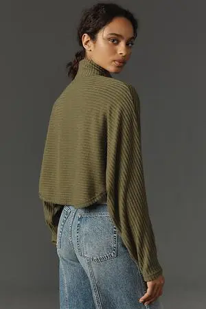 PILCRO Ribbed Turtleneck Pullover - Green