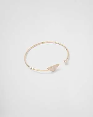 Prada Eternal Gold Bangle Bracelet With Diamonds - Gold/white