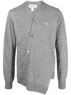 Comme Des Garçons X Lacoste Asymmetric Wool Cardigan - Grey