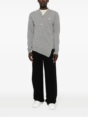 Comme Des Garçons X Lacoste Asymmetric Wool Cardigan - Grey