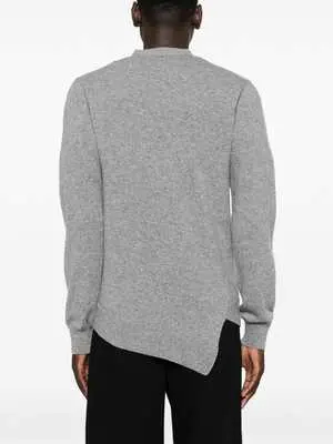 Comme Des Garçons X Lacoste Asymmetric Wool Cardigan - Grey