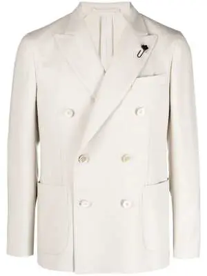 LARDINI Peak-lapel Double-breasted Blazer