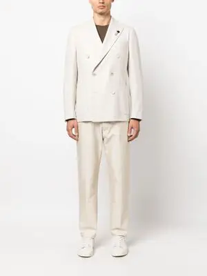 LARDINI Peak-lapel Double-breasted Blazer