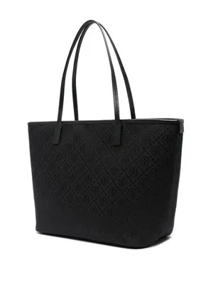 Tory Burch T Monogram Zip Tote - Black