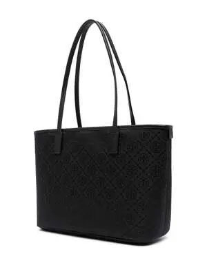 Tory Burch T Monogram Zip Tote - Black