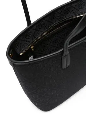 Tory Burch T Monogram Zip Tote - Black