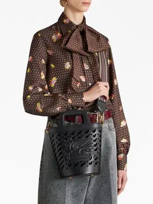 Etro Coffa Leather Bucket Bag - Black
