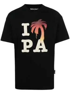 Palm Angels Logo-print Cotton T-shirt - Black