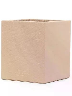 Smythson Logo-print Leather Pencil Holder