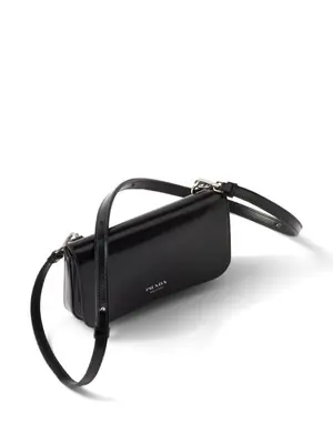 Prada Logo-stamp Brushed Leather Bag