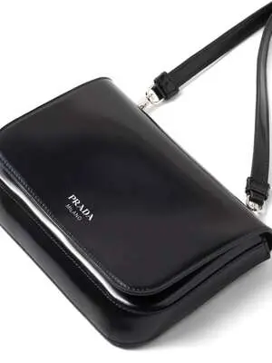 Prada Logo-stamp Brushed Leather Bag