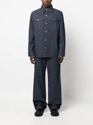 Balmain Monogram-jacquard Denim Shirt