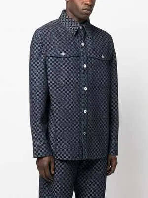 Balmain Monogram-jacquard Denim Shirt