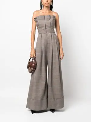 Moschino Prince Of Wales Check Strapless Jumpsuit
