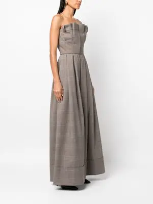 Moschino Prince Of Wales Check Strapless Jumpsuit