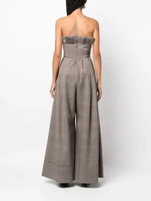 Moschino Prince Of Wales Check Strapless Jumpsuit