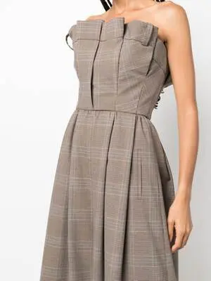 Moschino Prince Of Wales Check Strapless Jumpsuit