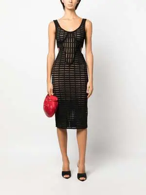 GENNY Cut-out Midi Dress - Black
